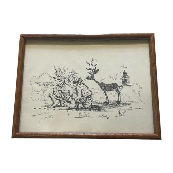 Art | Vintage 198s Jim Snook Hunting Signed Print | Poshmark